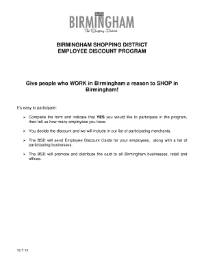 Fillable Online Birmingham BSD Ambassador Program registration form Fax ...