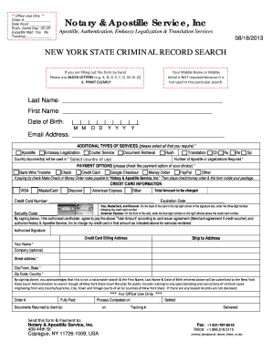 Fillable Online Criminal Background Record Check Order Form - Notary ...