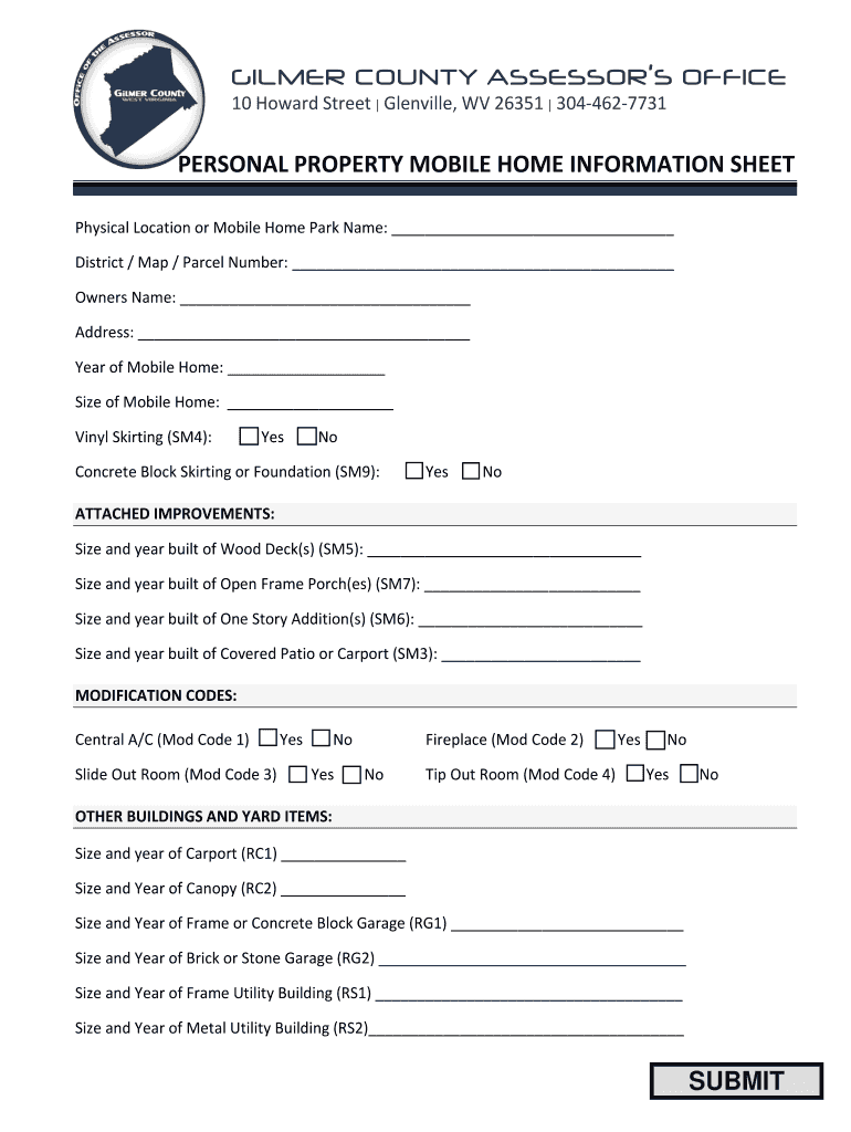 Fillable Online Mobile Home Information Sheet Fax Email Print - pdfFiller