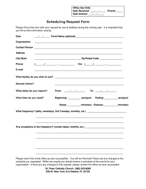 Fillable Online stpeterdeland St Peter Scheduling Request Form ...