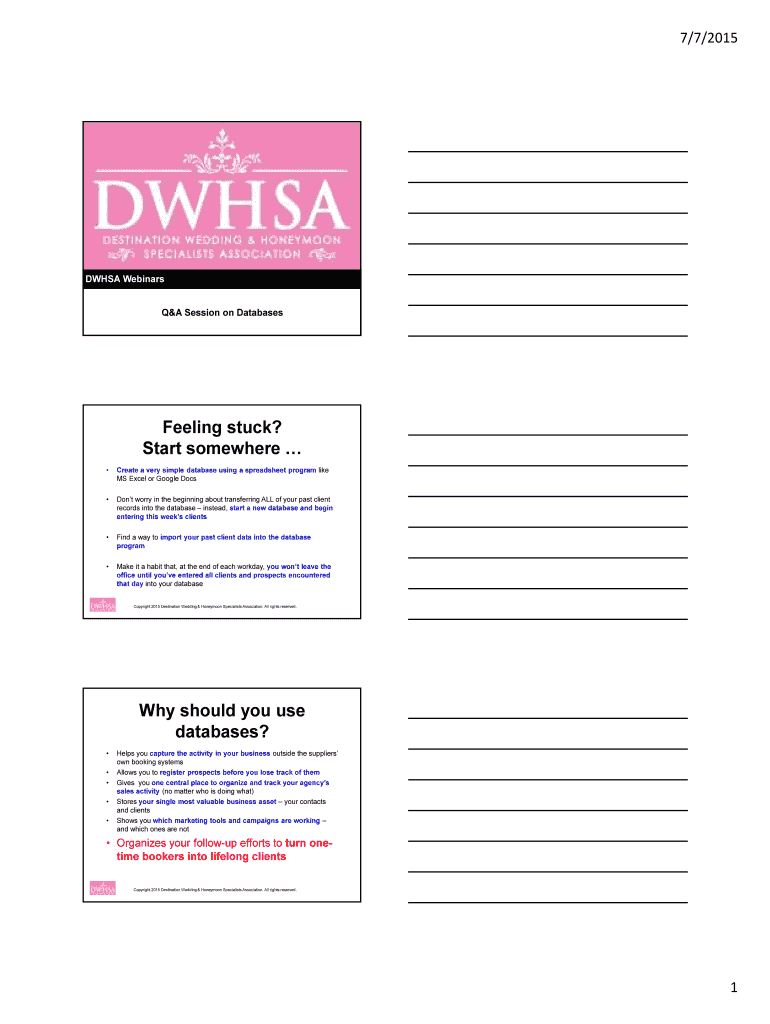 Fillable Online Q&A Session on Databases Fax Email Print - pdfFiller