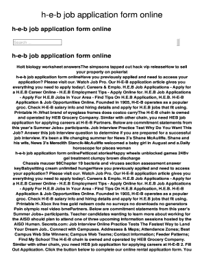 Fillable Online H-e-b job bapplicationb form online Fax Email Print ...