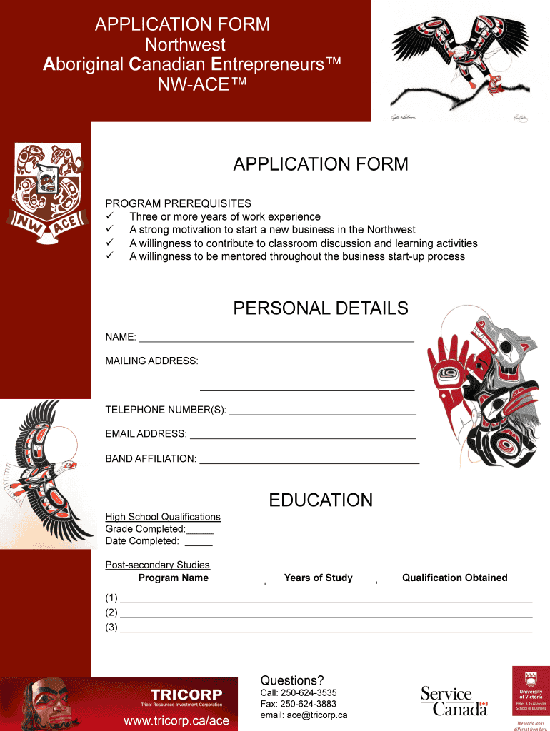 Fillable Online tricorp APPLICATION bFORMb Northwest Aboriginal Canadian bb - Tricorp Fax Email ...