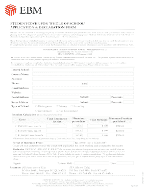 Fillable Online Application and bDeclarationb - EBM Fax Email Print ...