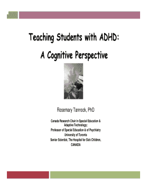 Fillable Online teachadhd ADHD: A useful model for thinking about ...