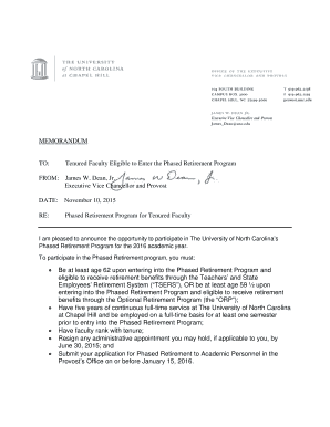 Fillable Online Tenured Faculty Eligible to Enter the Phased Retirement ...