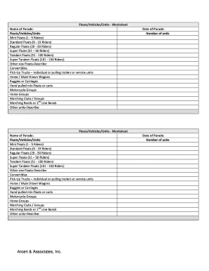 Fillable Online Float Schedule & Event List - Arceri & Associates, Inc ...
