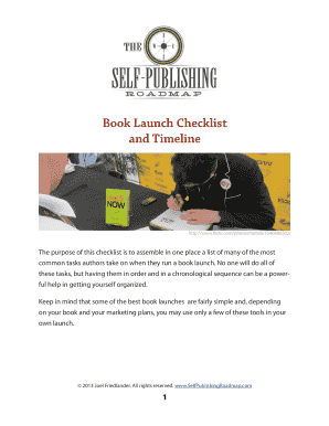 Fillable Online Book Launch Checklist Fax Email Print - pdfFiller