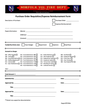 Fillable Online norfolkfire Purchase Order RequisitionExpense ...