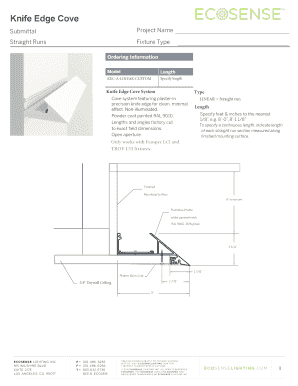 Fillable Online Knife Edge Cove Straight Run Submittal - EcoSense Lighting Fax Email Print ...