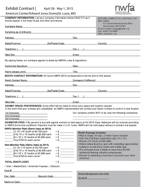 Fillable Online nwfaexpo Exhibit Contract April 28 - May 1 2015 ...