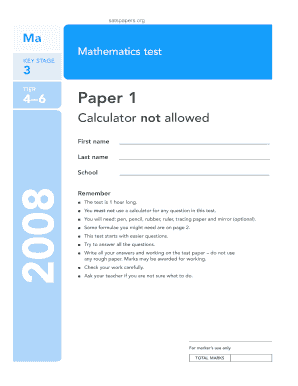 Fillable Online Paper 1 - Satspapers.org.uk Free Past Sats papers Fax ...