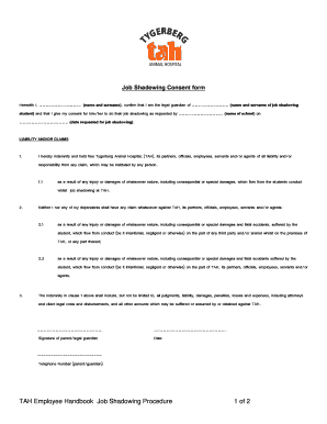 Fillable Online Job Shadowing Consent form - bTAHb Fax Email Print ...