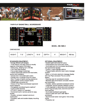 Fillable Online FAIR-PLAY BASKETBALL SCOREBOARD Fax Email Print - pdfFiller