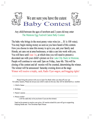Fillable Online baby contest forms Fax Email Print - pdfFiller