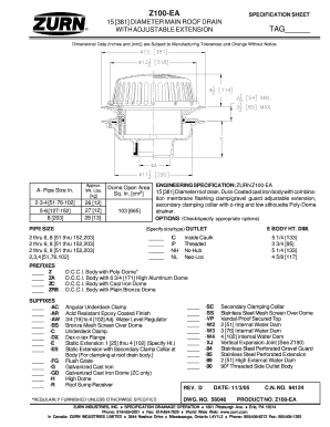 Fillable Online zurn eriepa Z100-EA WITH ADJUSTABLE EXTENSION TAG Fax ...