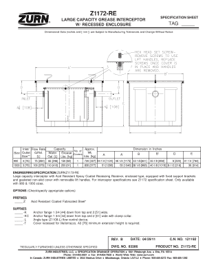 Fillable Online zurn eriepa LARGE CAPACITY GREASE INTERCEPTOR ...