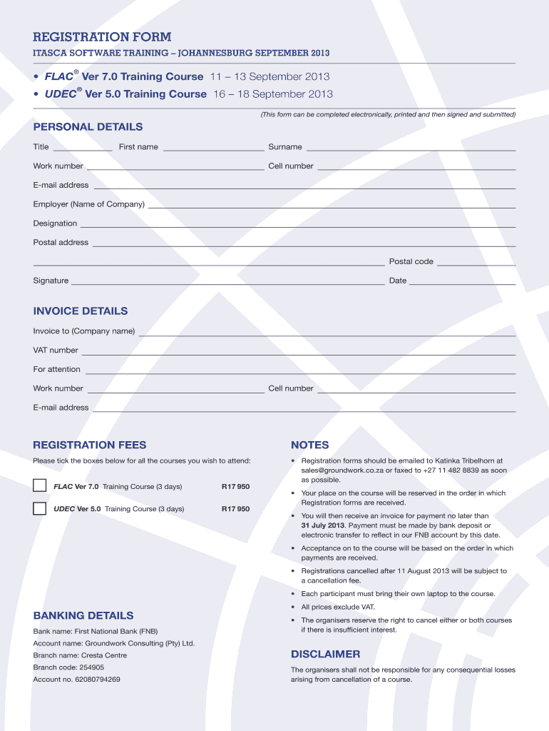 Fillable Online 5294 GWK ITASCA Registration Form 1 Fax Email Print ...