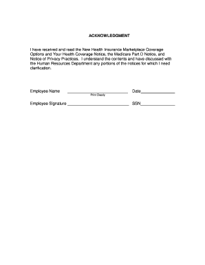 Fillable Online Health and Medicare Acknowledgment Form Fax Email Print ...