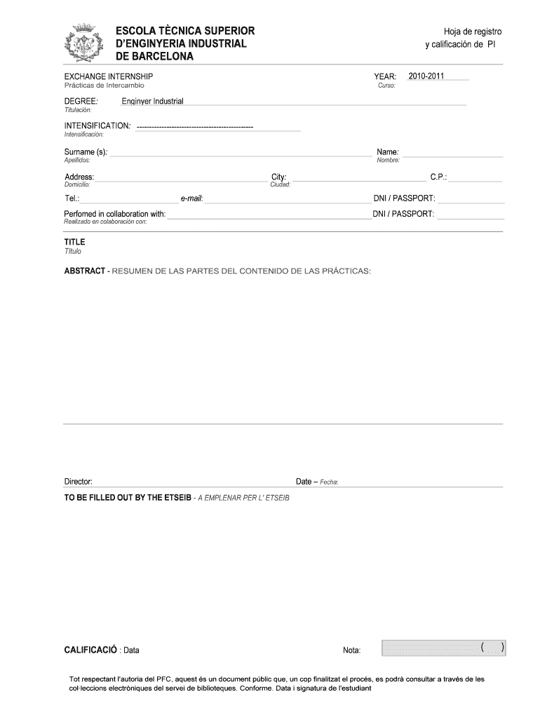 Fillable Online etseib upc Escola t cnica superior d'enginyeria ...