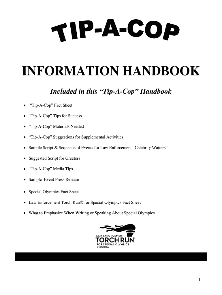 Fillable Online Included in this TipACop Handbook Fax Email Print ...