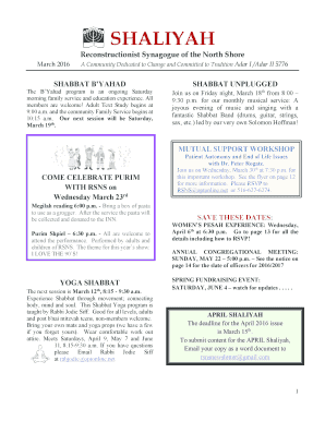Fillable Online rsns SHALIYAH Reconstructionist Synagogue of the North ...