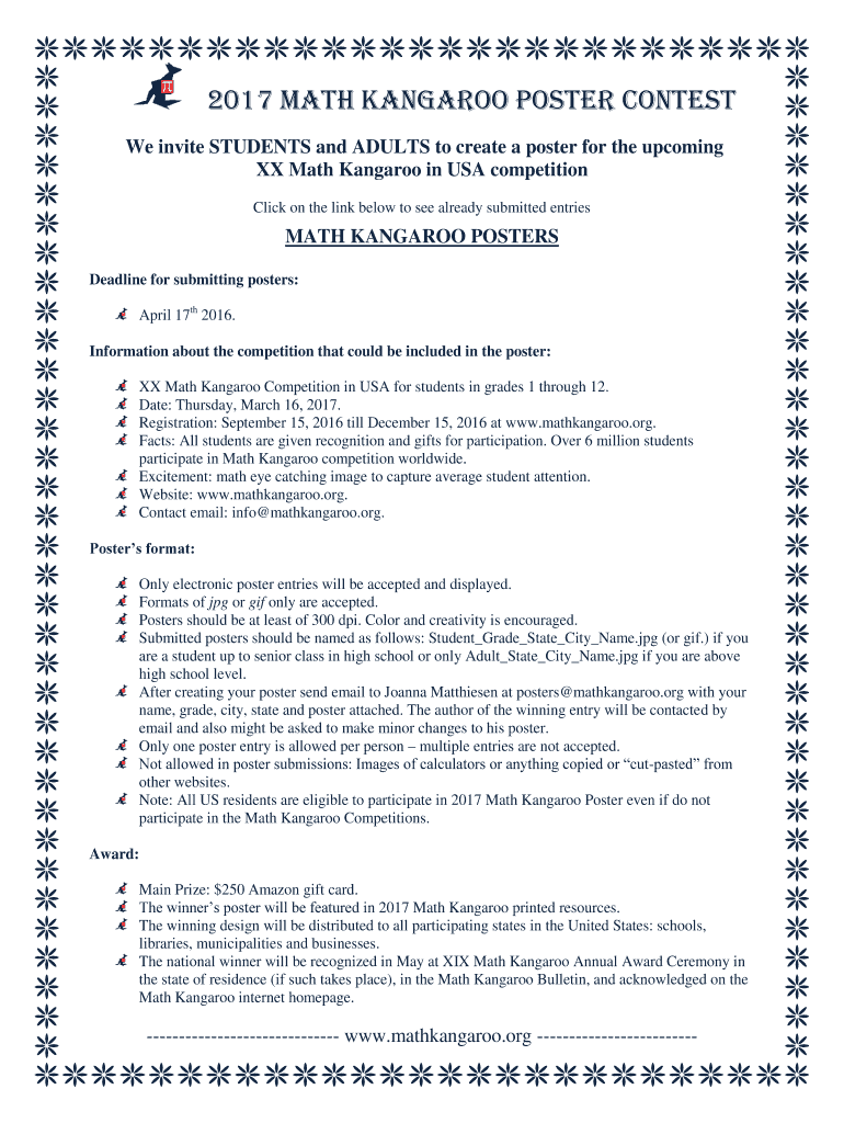 Fillable Online poster contest rules sample Hot Trends Google India Fax ...