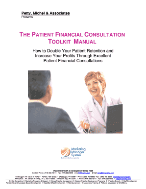 Fillable Online The patient financial consultation toolkit manual - PMA ...