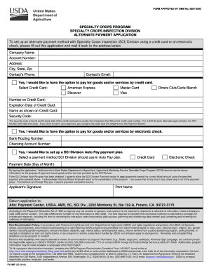Fillable Online ams usda FV-b387b SCI Division Alternate Payment ...