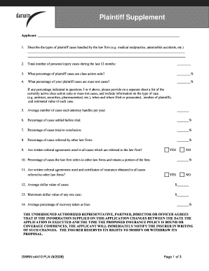 Fillable Online Plaintiff Supplement - JLT Facilities Fax Email Print ...