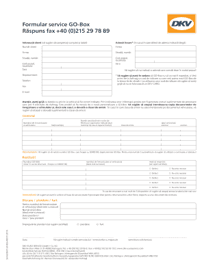 Fillable Online Formular service GO-Box R?spuns fax +40 (0)215 29 78 89 ...