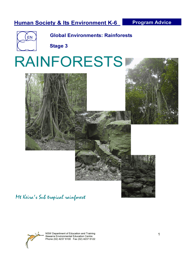 Fillable Online web1 illawarra-e schools nsw edu PA Rainforests HSIE ...