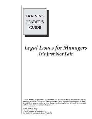 Fillable Online Legal Issues for Managers Fax Email Print - pdfFiller