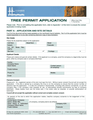 Fillable Online Tree Permit Application - Leichhardt Municipal Council ...
