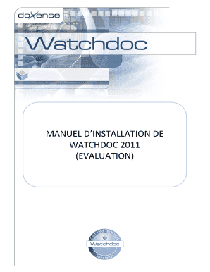 Remplissable En Ligne Manuel d'installation de watchdoc 2011 ...