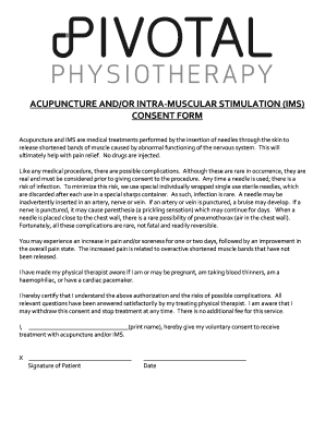 Fillable Online ACUPUNCTURE ANDOR INTRA-MUSCULAR STIMULATION IMS Fax ...
