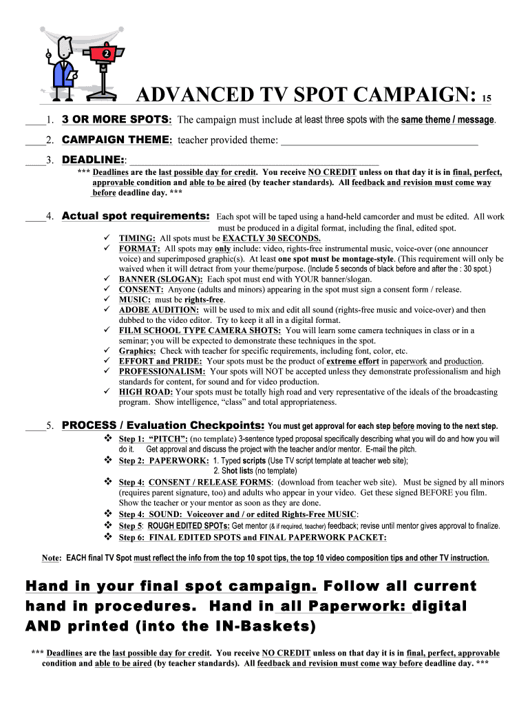 Fillable Online ADVANCED TV SPOT CAMPAIGN - WWPH Fax Email Print ...