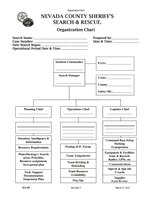 Fillable Online ncssar-nc Organization Chart - Nevada County Sheriff's ...