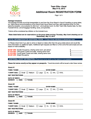 Fillable Online Add Room REGISTRATION FORM - NuSkinTE13 Fax Email Print ...