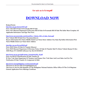 Fillable Online FOR SALE AS IS bFORMb PDF Fax Email Print - pdfFiller