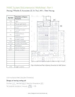 Fillable Online HVAC System Documentation Worksheet - Part 1 Fax Email ...