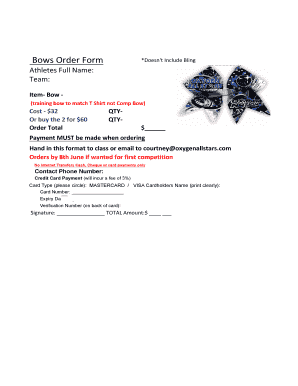 Fillable Online Bows Order Form Fax Email Print - pdfFiller