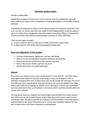 Fillable Online Hydration project report Fax Email Print - pdfFiller