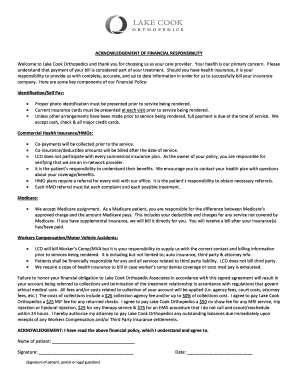 Fillable Online ACKNOWLEDGEMENT OF FINANCIAL RESPONSIBILITY ...