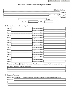 Fillable Online Employee Advisory Committee Agenda Outline - Tri-County ...