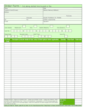 Fillable Online Order Form - Cut along dotted line amp post or fax Fax ...