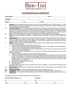 Fillable Online Master purchase Agreementdoc Fax Email Print - pdfFiller