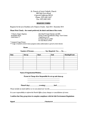 Fillable Online Room Request Form.doc Fax Email Print - pdfFiller