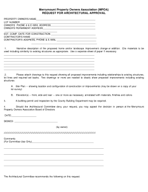 Fillable Online merrymount BMerrymountb Property Owners Association ...
