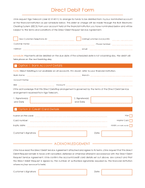 Fillable Online Direct Debit Form - Figo Telecom Fax Email Print ...